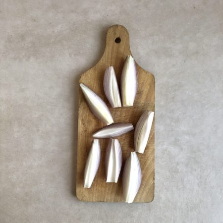 Recette Yuka - Spaghetti au pesto de mâche & échalotes poêlées