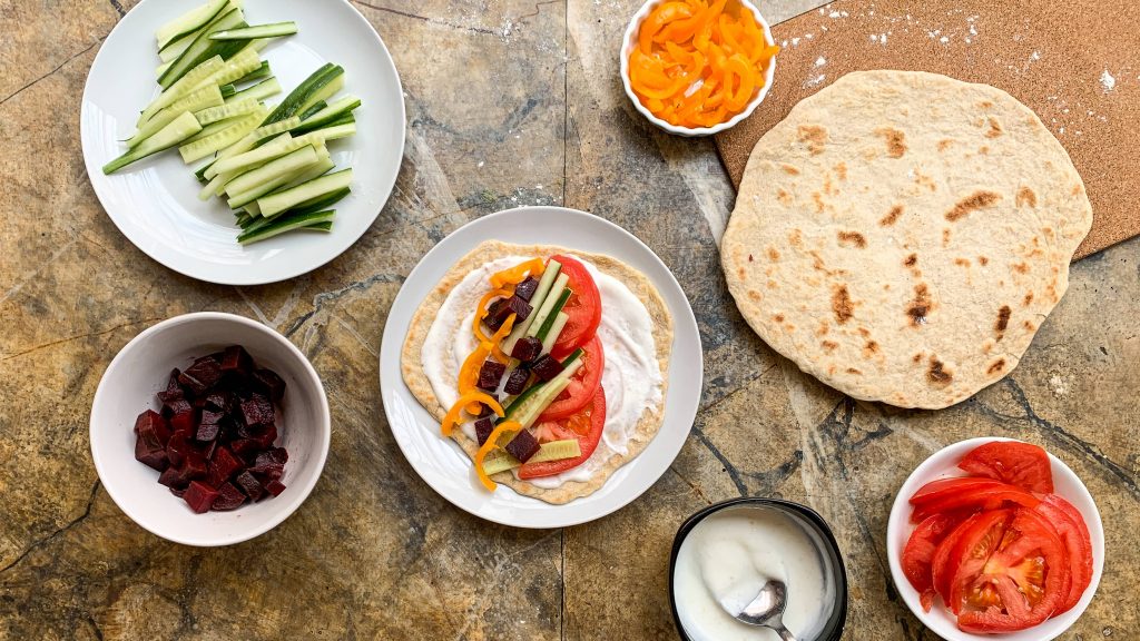 Wraps maison aux crudités et sauce au yaourt - Yuka